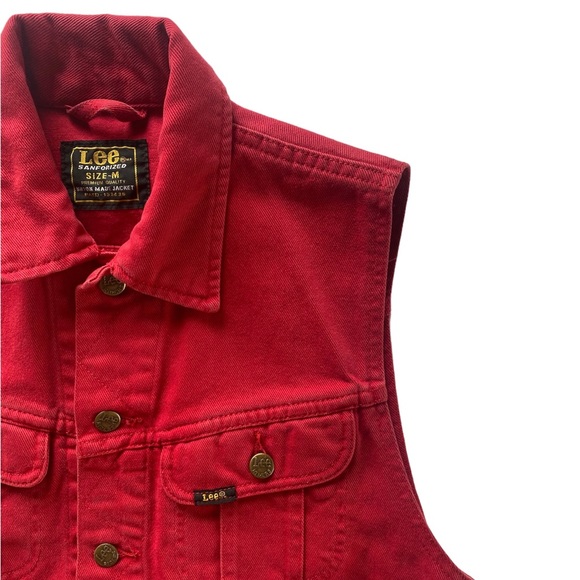 Lee | Jackets & Coats | Vintage Lee Red Denim Vest | Poshmark